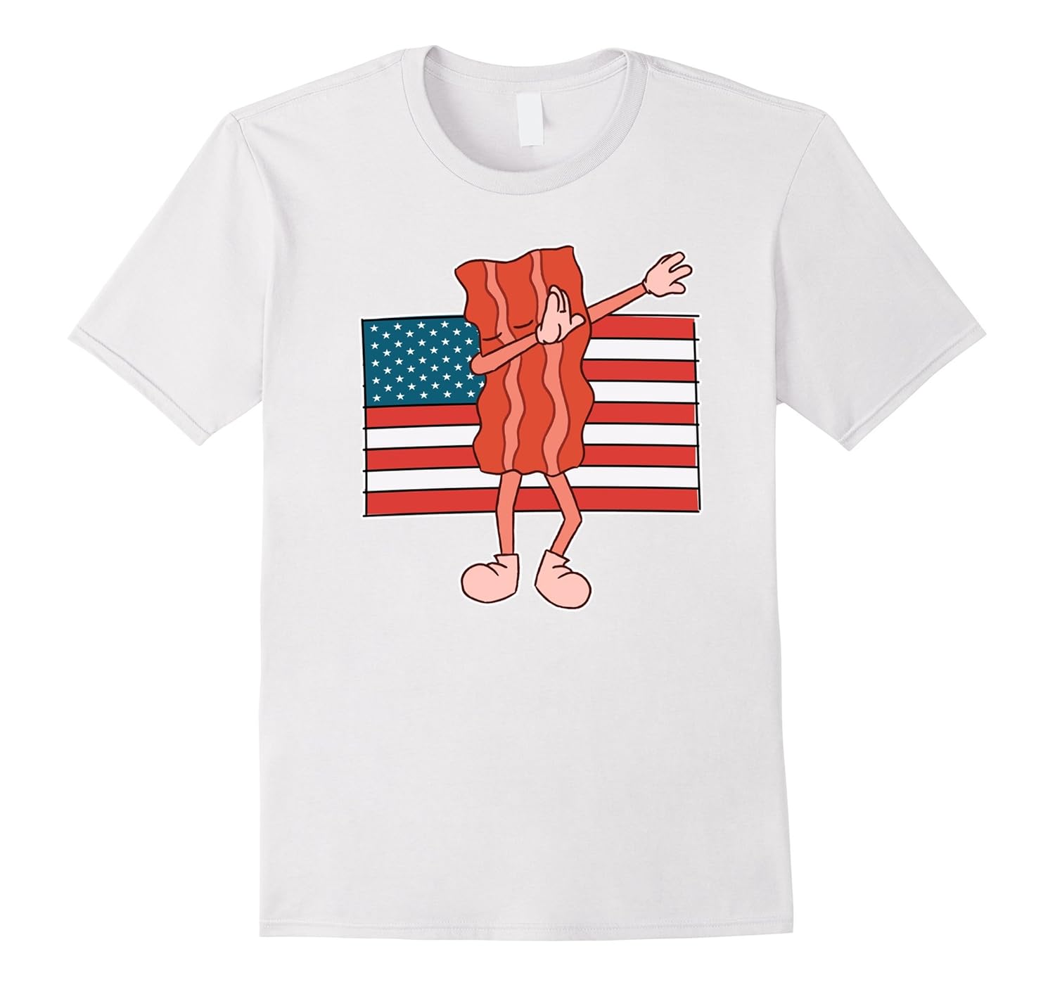 Dabbing Bacon T-Shirt American Flag Dab-PL – Polozatee