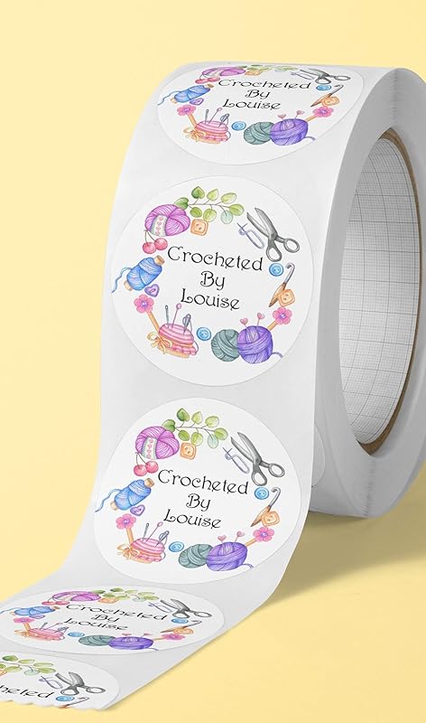 Personalised crocheted by stickers. Crafting labels. Business stickers ...