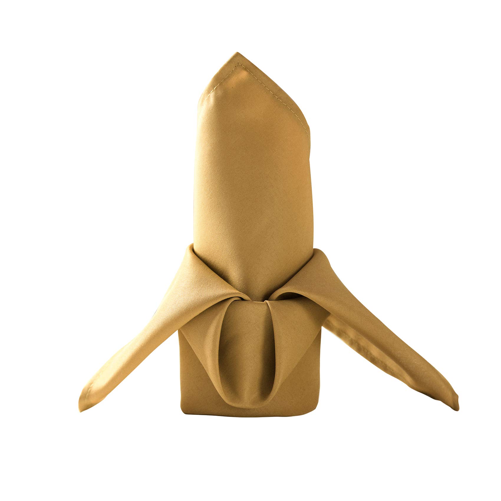 50pcs Polyester Cloth Napkins - 17 x 17 inch Gold Dinner Washable ...
