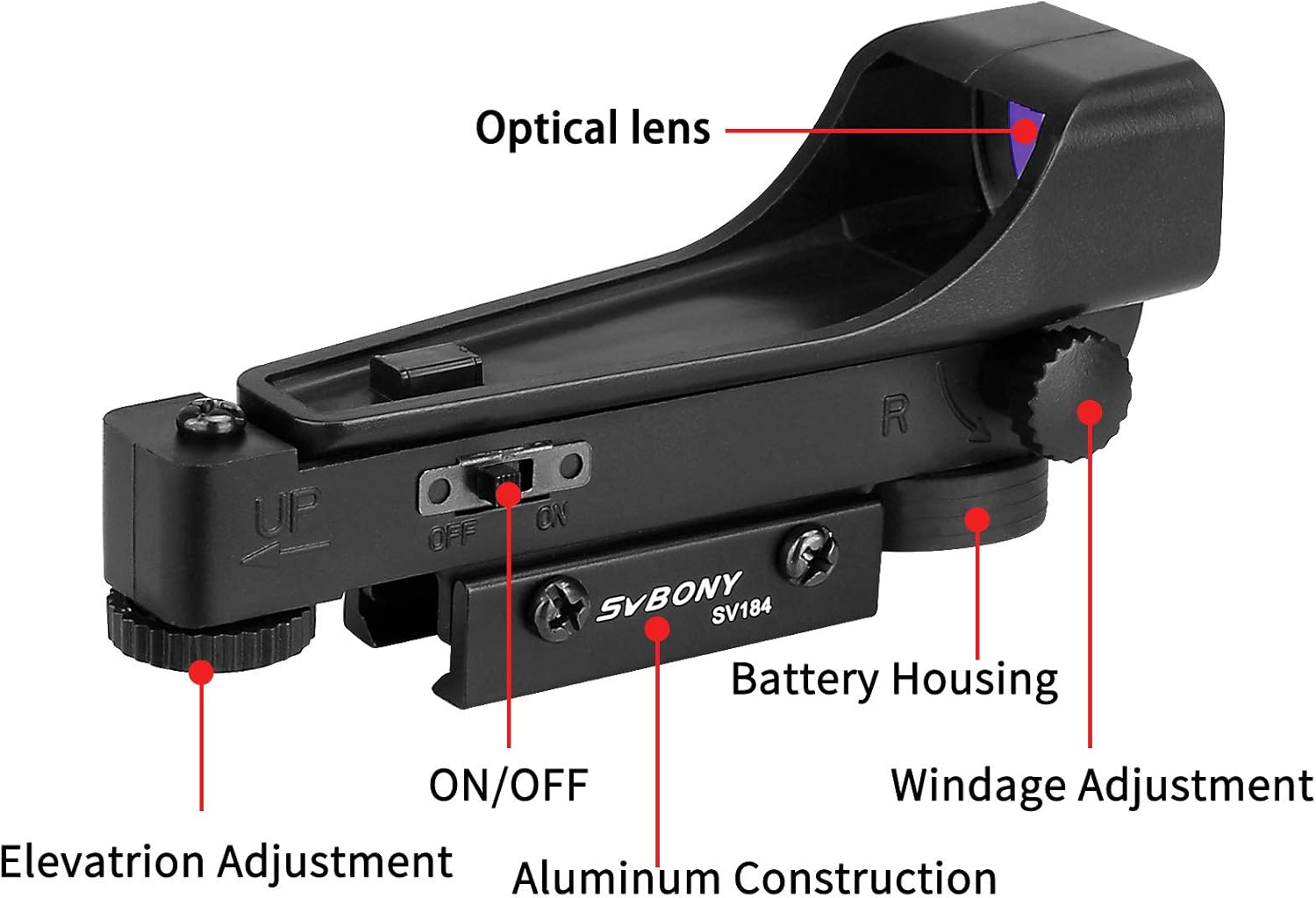 Svbony SV184 Red Dot Point Sight, 20x30mm Red Dot Sight for Accurately ...
