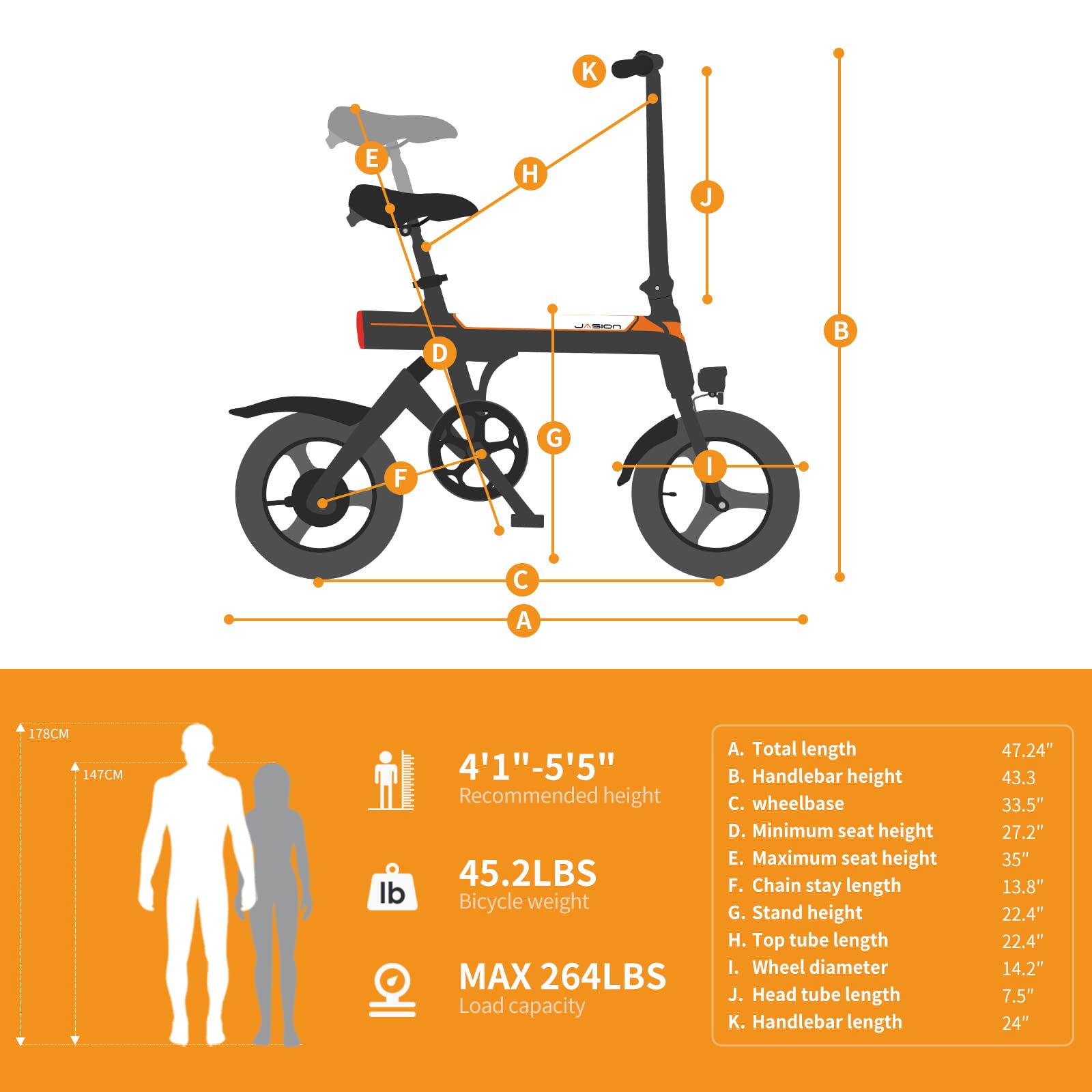 Mua Jasion EB3 Electric Bike Adults 21mph, 500W Peak Motor, 270Wh ...