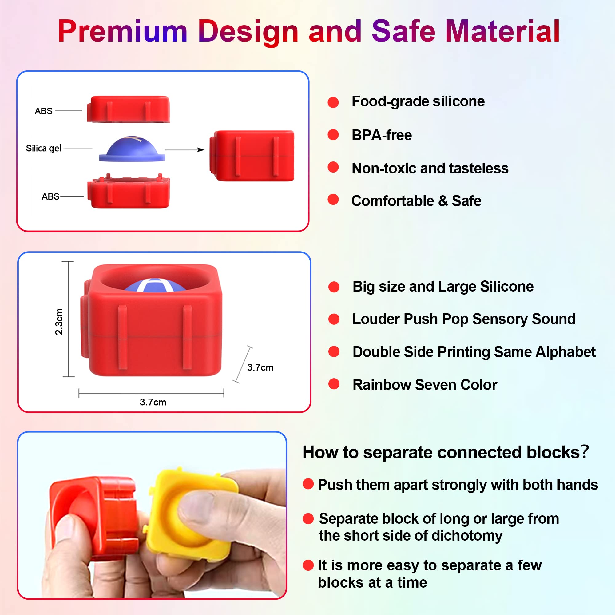 Mua NOWFUTURE Lowercase Alphabet Pop its Fidget Blocks,Rainbow Seven ...