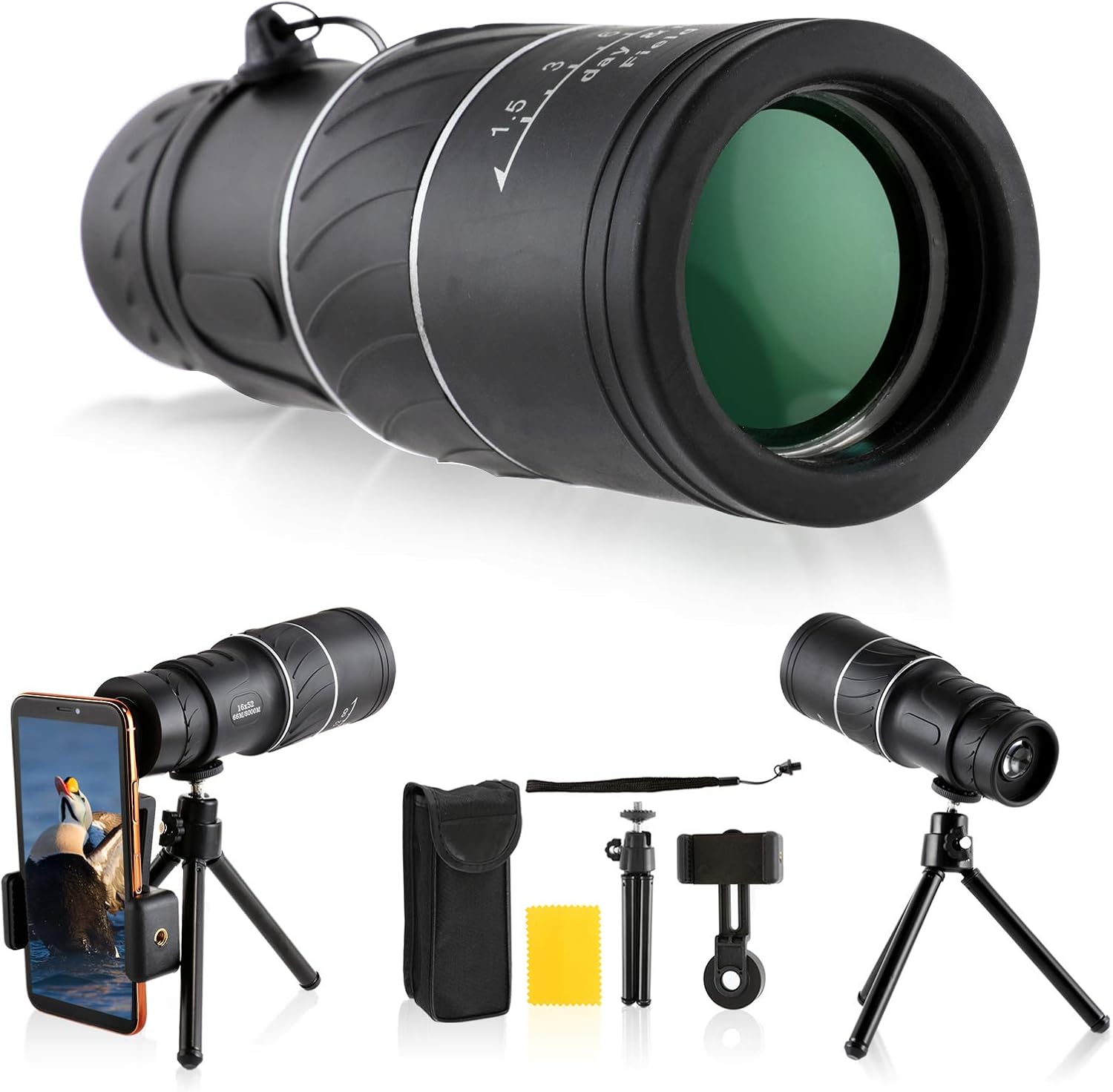 16×52 Monocular Telescope, Dyna-Living Upgraded HD BAK4 Monocular Scope ...
