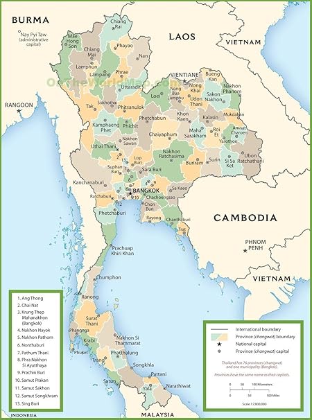 Amazon.com: Gifts Delight Laminated 24x32 Poster: Thailand Political ...