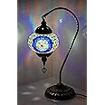 GOGERS Swan Neck Turkish Moroccan Lamp Handmade Stained Mosaic Glass Vintage Lamp Shade Bohemian ...