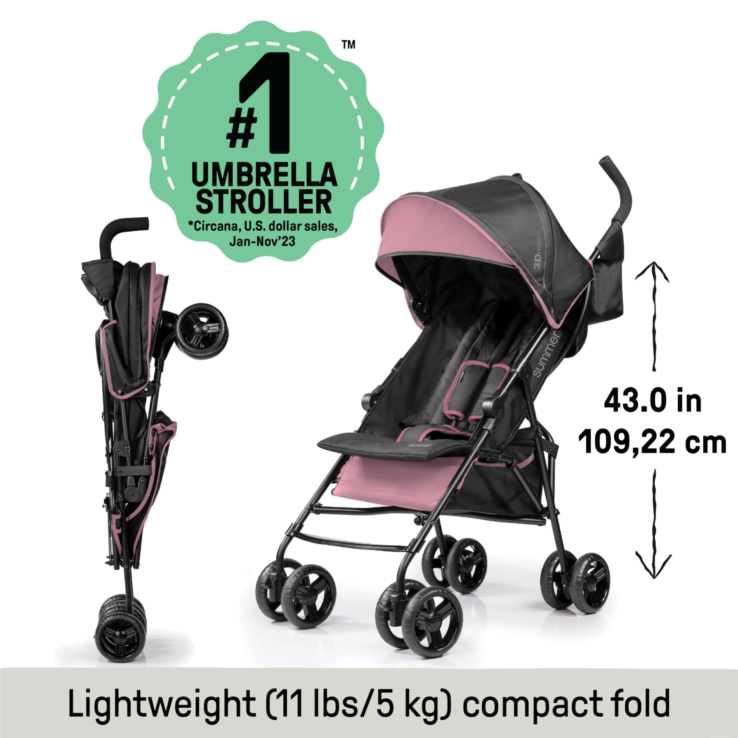 Mua Summer Infant 3Dmini Convenience Stroller, Pink – Lightweight ...