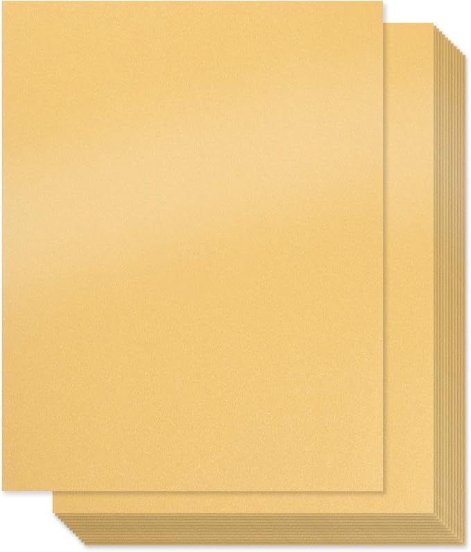 Amazon.com: Gold Metallic Paper - 100-Pack Golden Shimmer Paper, Paper ...