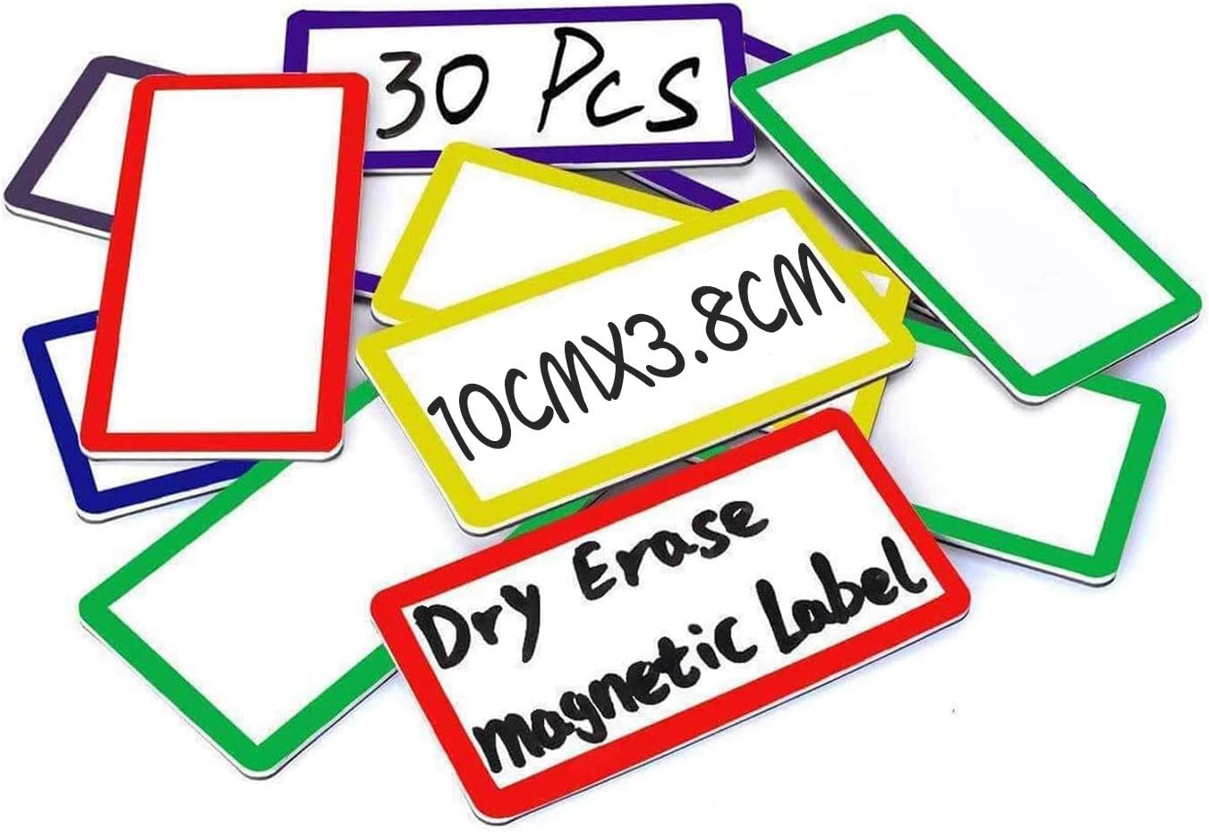 Magnetic Dry Erase Labels, 10×3.8cm – 30Pcs Writable Dry-Erase Magnets ...