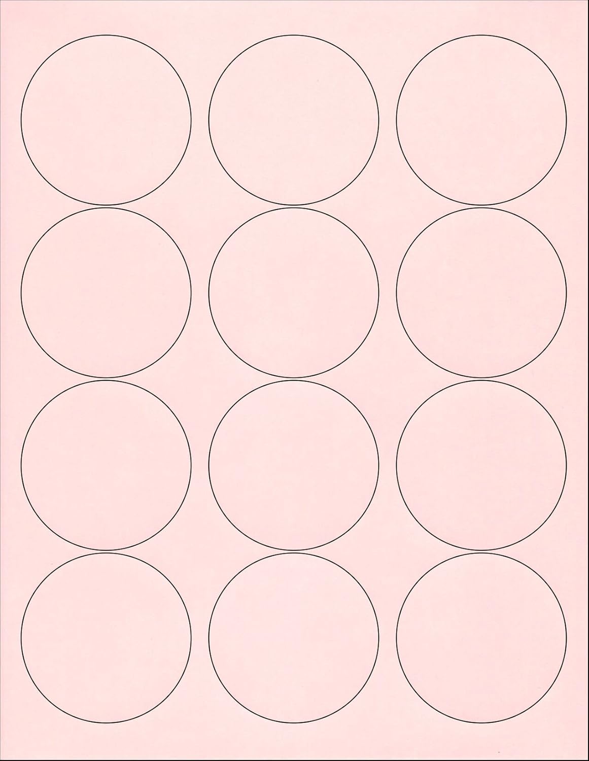 Amazon.com : (12 Sheets) 144 2-1/2 INCH Round Circle Pale Pink Stickers ...