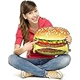 Amazon.com: 3D Burger Pillow, Realistic Burger Plush Stuffed Food ...