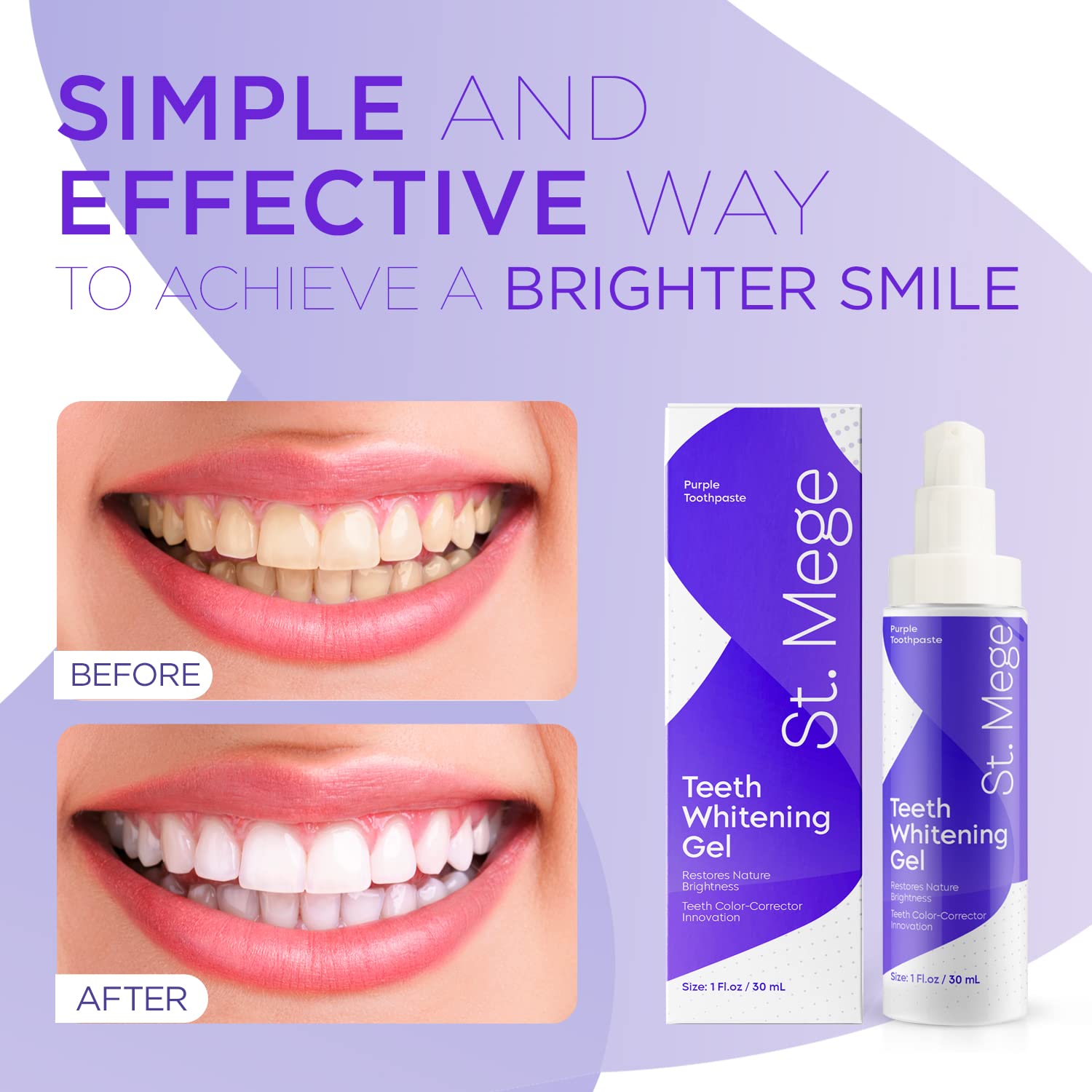 Mua St. Mege Purple Toothpaste Teeth Whitening Gel, Innovative Color ...