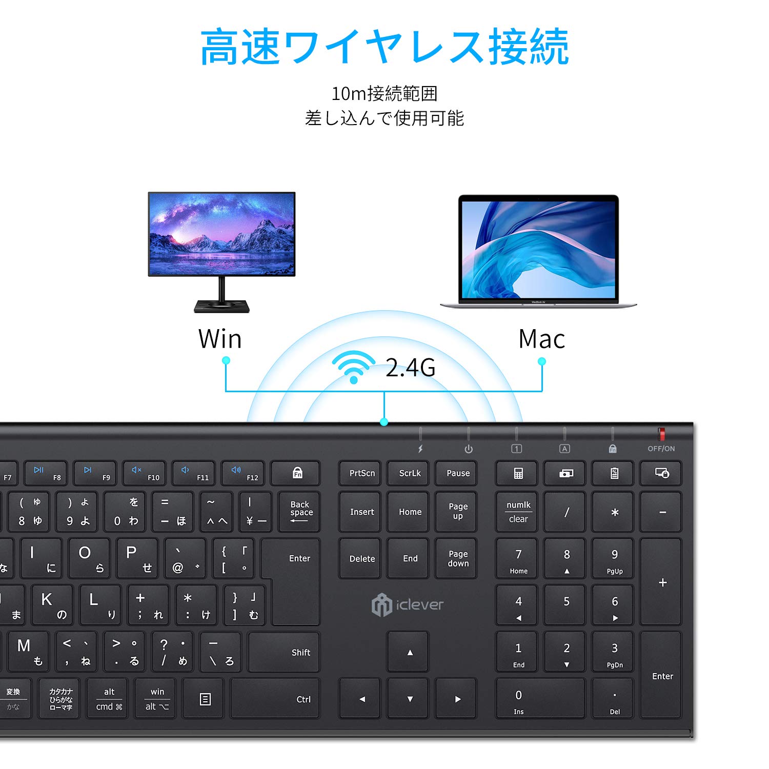 Mua iClever IC-BK23Combo Keyboard Wireless Keyboard and Mouse Set ...