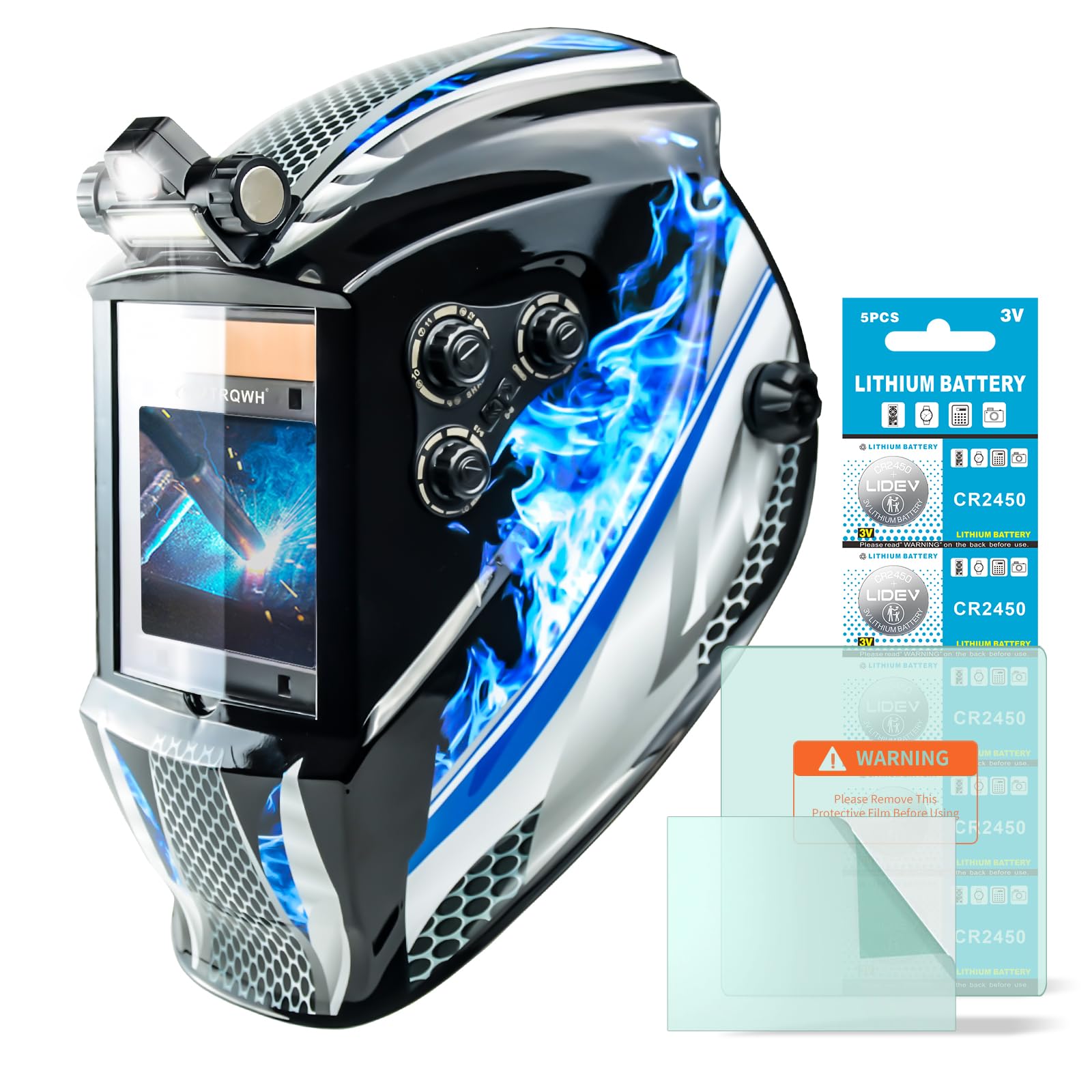 TRQWH Large View Auto Darkening Welding Helmet with Light True Color ...