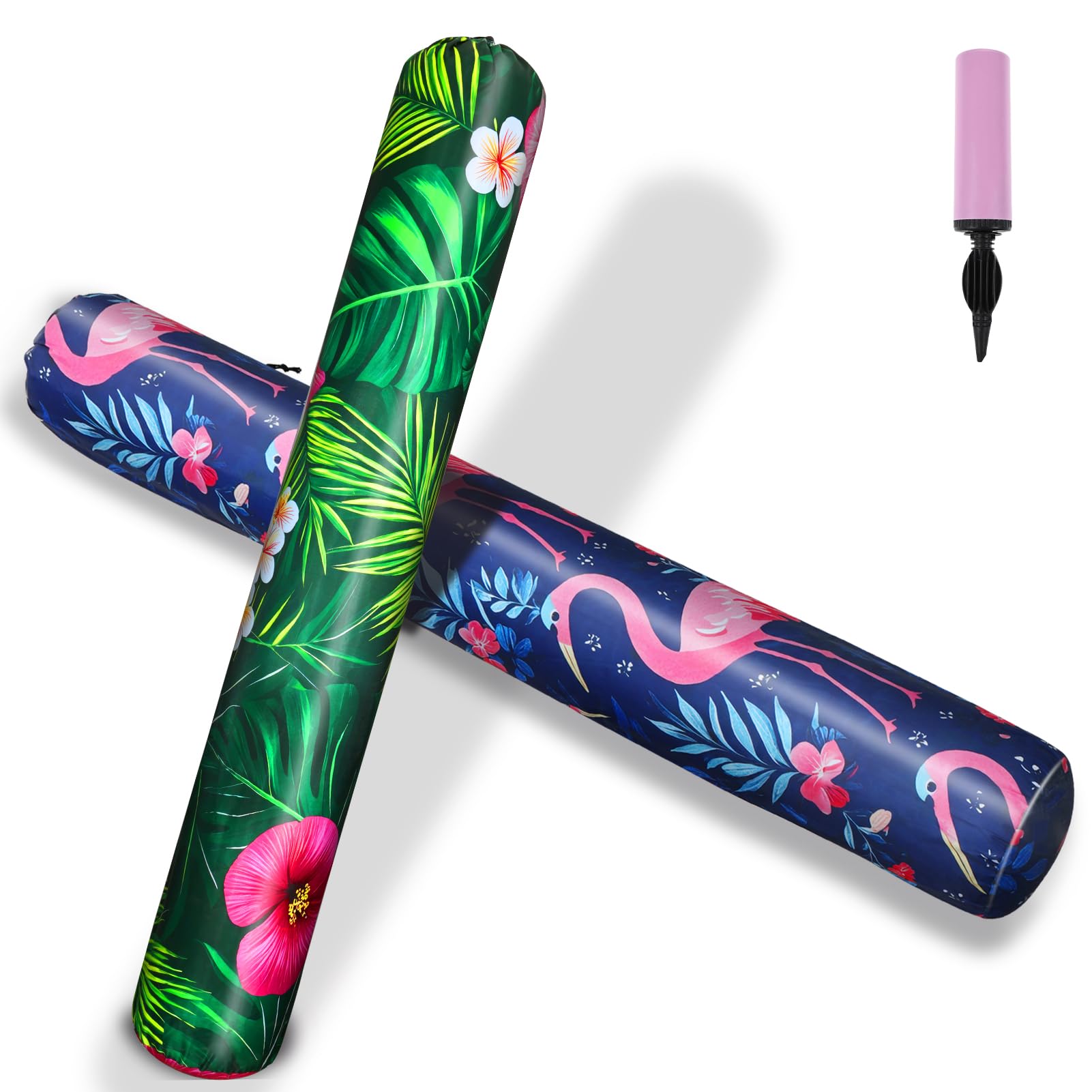 Extra Large Inflatable Swim Pool Noodles - 2 Pack Soft Fabric Covered ...