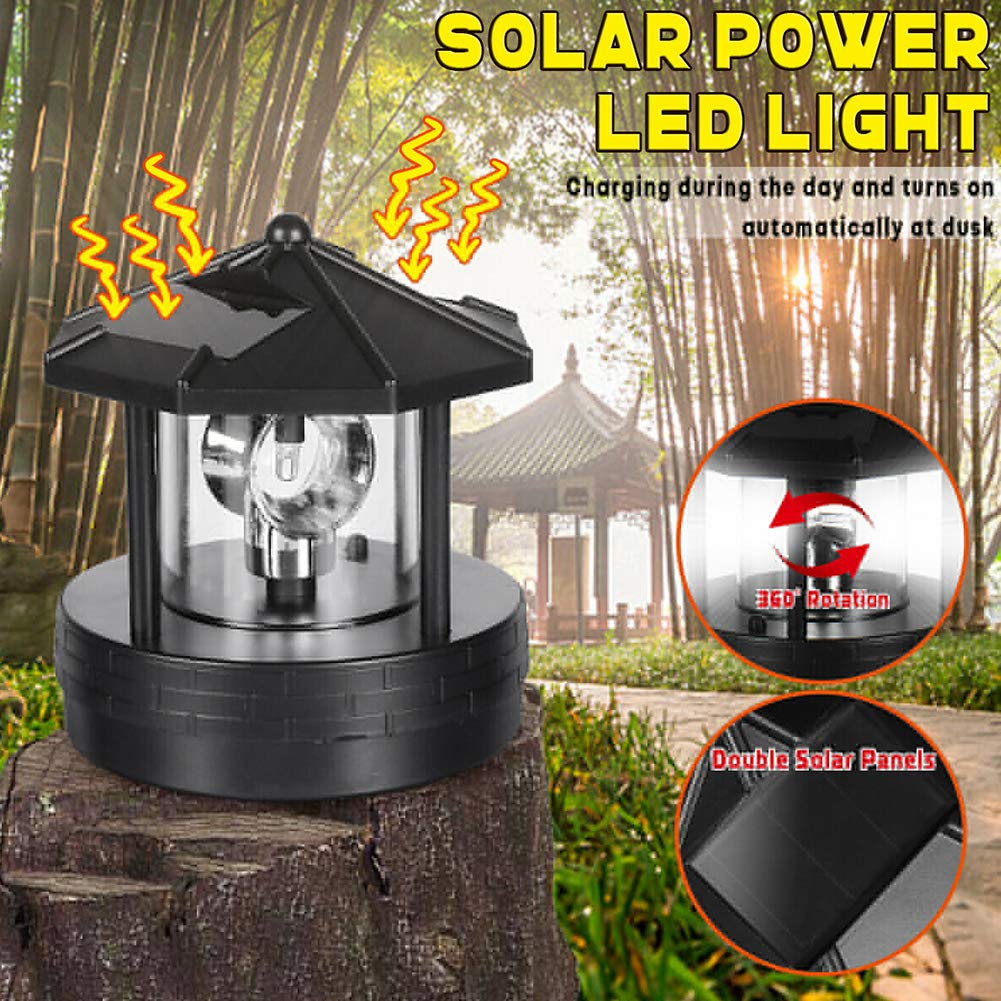 Pena Solar Lighthouse 360 Degree Rotating Lamp LED Solar Garden Lights ...