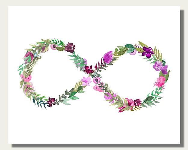 Floral Infinity Art Print - Flowers Art Print - Watercolour Art Print ...