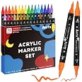 Amazon.com: Arrtx Acrylic Pens Paint Markers 32 Colors, Dual Tip ...