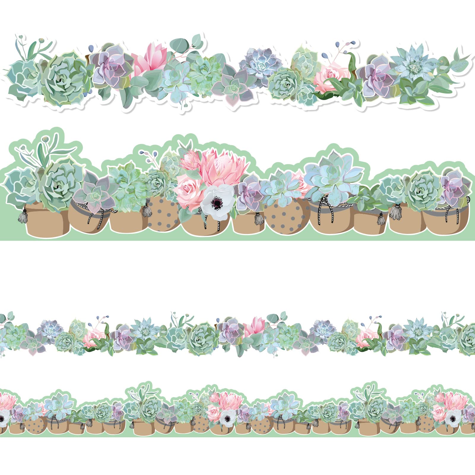 67ft Succulents Bulletin Board Borders Stickers Succulents Cutouts ...