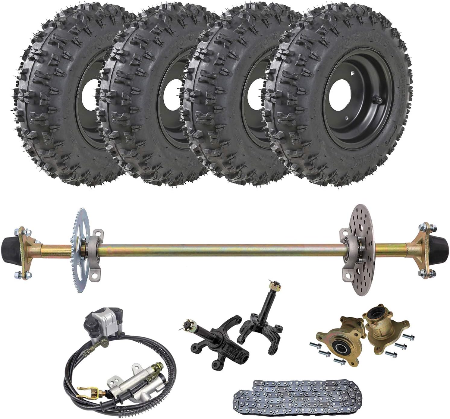 Amazon.com: Fuerduo Go Kart Rear Axle Shaft Kit with 6" Front/Rear ...