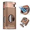 FANKAI Torch Lighter with Cigar V Cutter, Cigar Lighter Double Jet ...