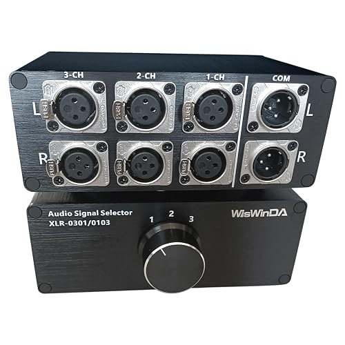 WisWinDa 3-IN-1-OUT XLR Pro Audio Switch Balanced Audio Converter 3 ...