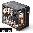 Amazon.com: darkFlash MATX Gaming PC Case with Screen, Three Side Glass ...