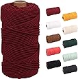 Amazon.com: NOANTA Wine Red Macrame Cord 3mm x 109yards, Colored ...