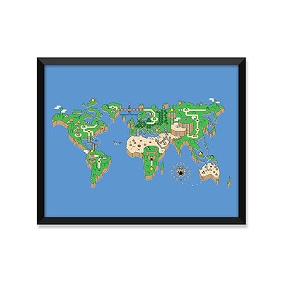 Minimalist Mario Brothers Nintendo World Map Poster Australia | Ubuy