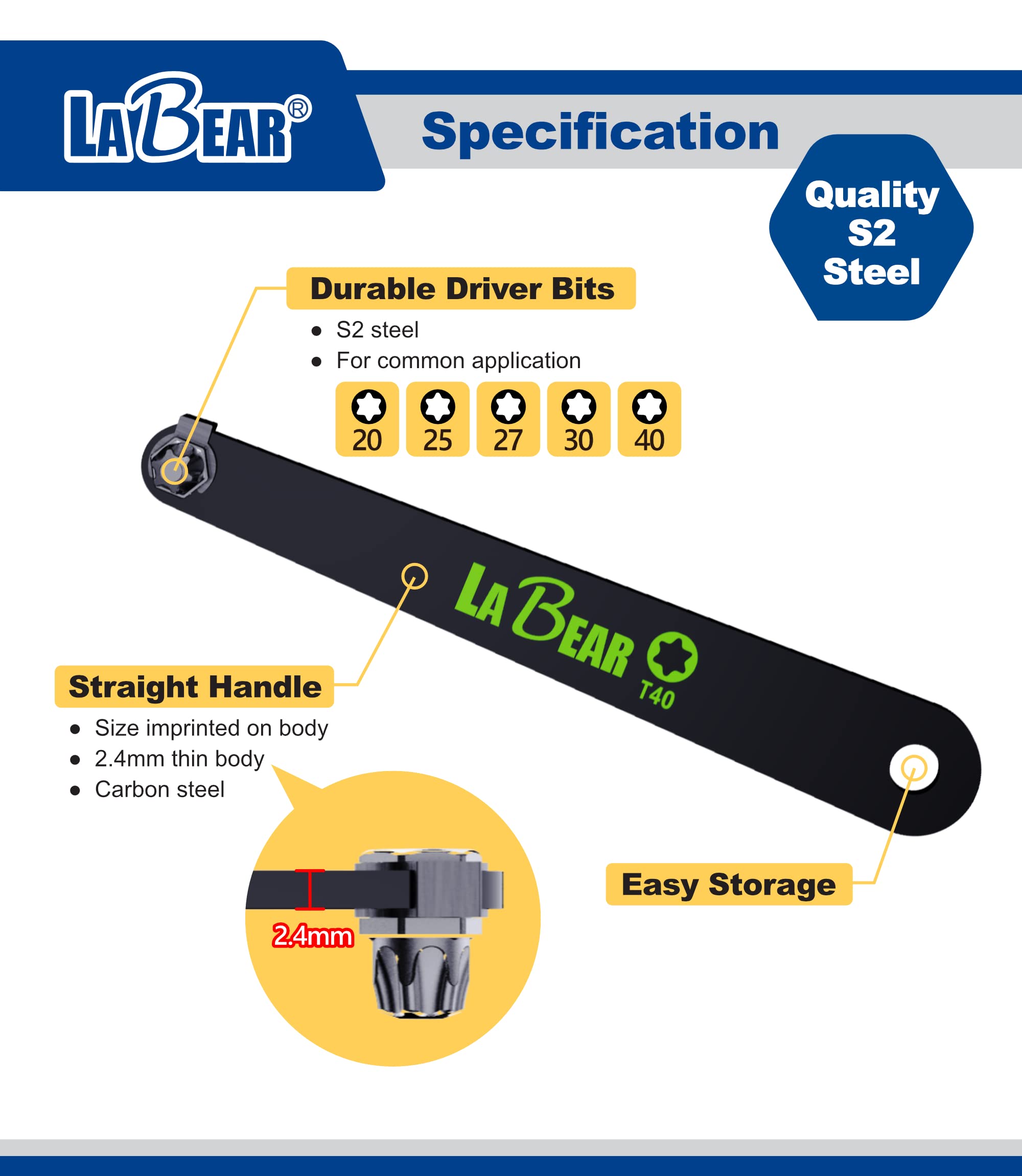 Mua LABEAR- Low profile torx set, Low profile torx, TORX 5-Piece Ultra ...