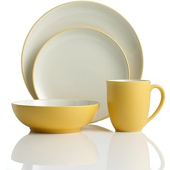 Amazon.com | Noritake Colorwave Mustard 4-Piece Place Setting ...