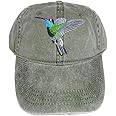 Eco Wear Magnificent Hummingbird Embroidered Cotton Cap Green at Amazon ...