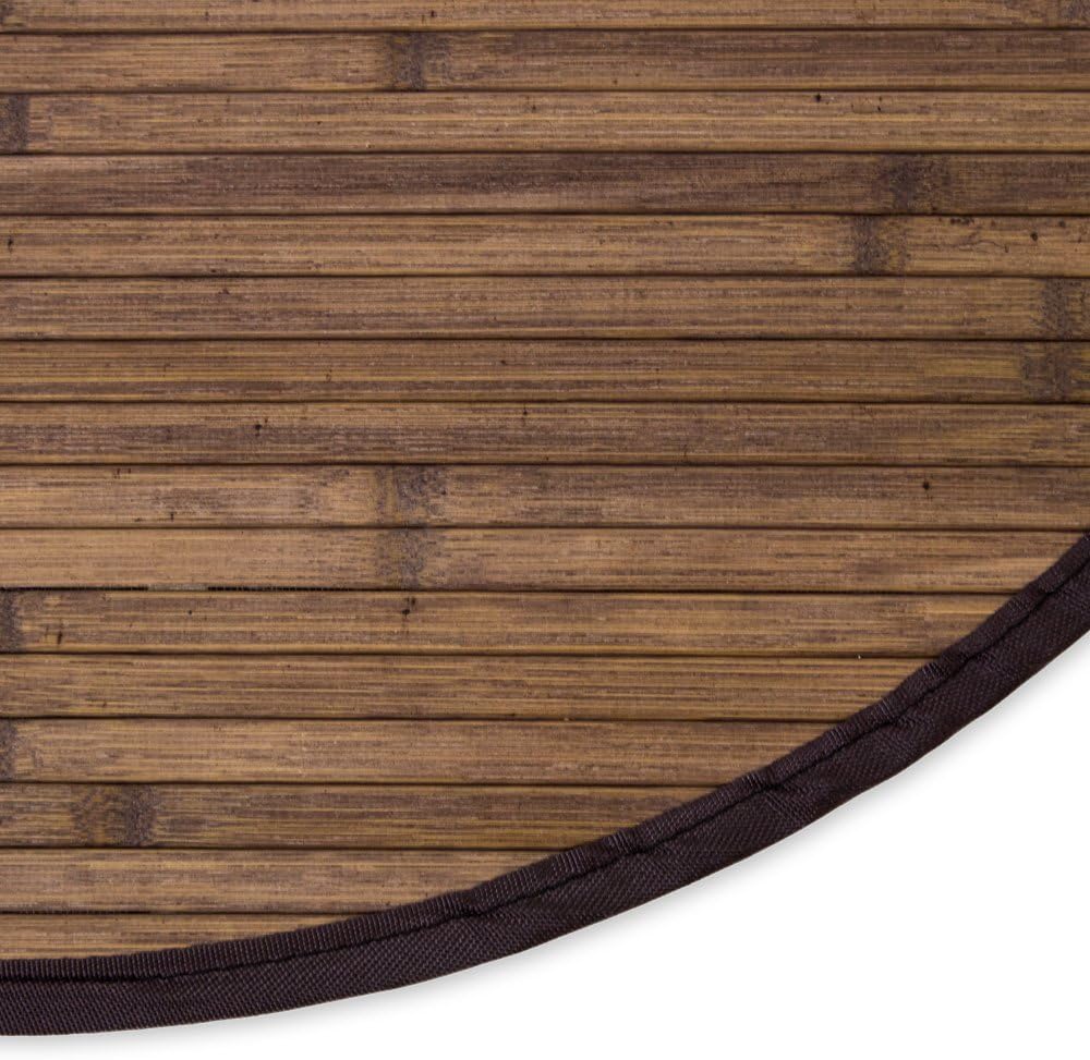 Homestyle4u 371, Bambusteppich Rund Rutschfest, Bambusmatte Bad, Dunkel ...