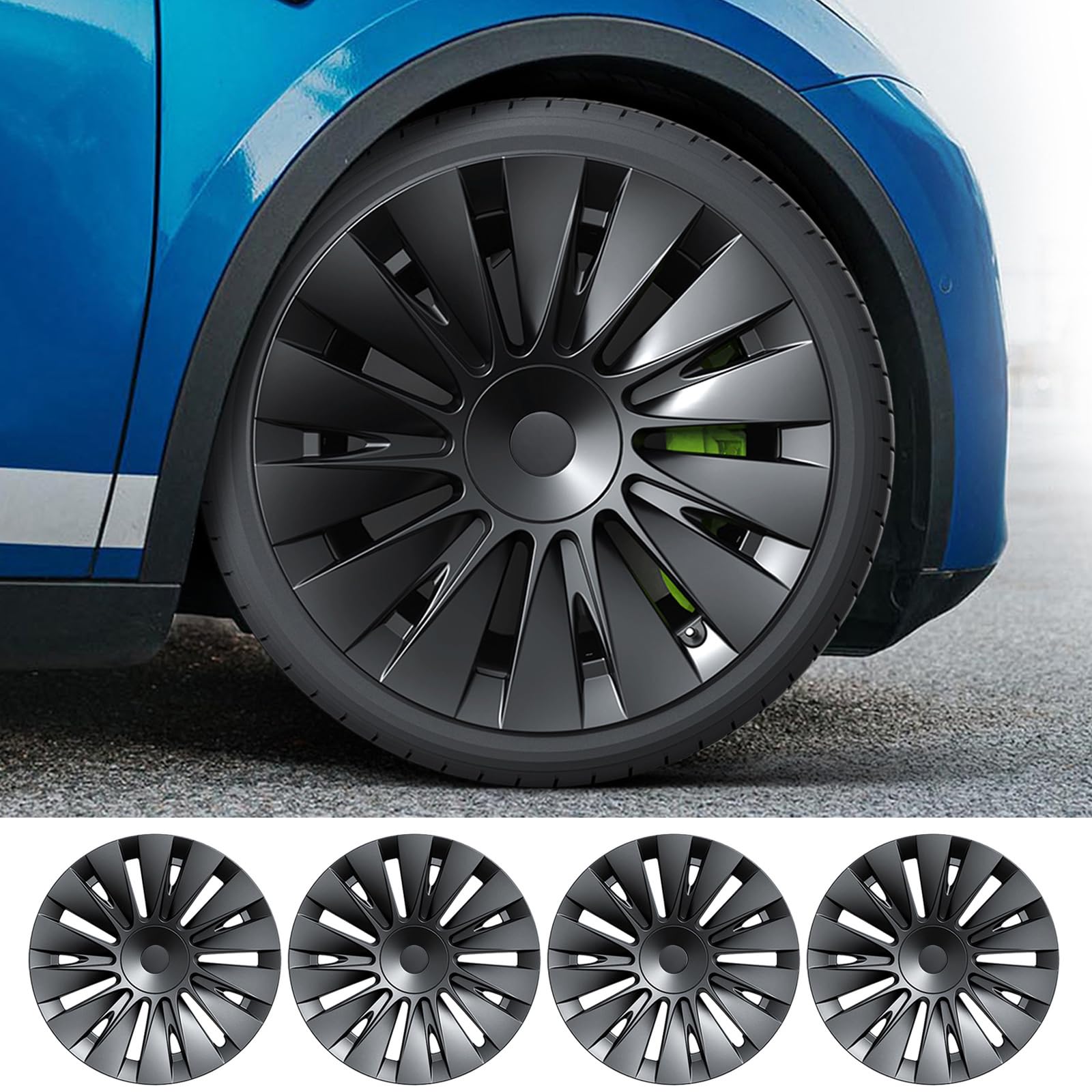 POSWIS Wheel Covers 19 Inch Hubcaps for Tesla Model Y 2019-2024 Hubcaps ...