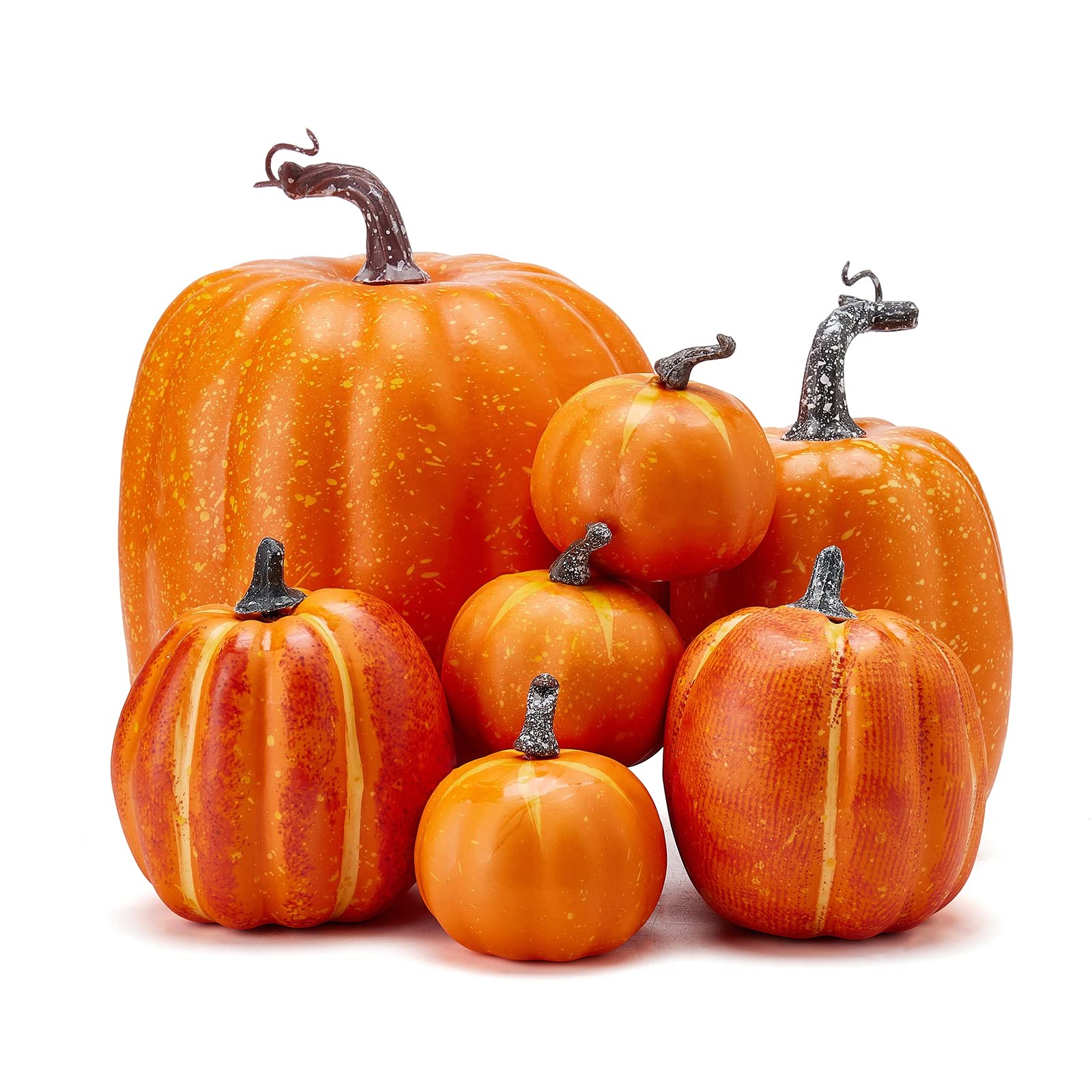 Zensounding Halloween Autumn Harvest Festival 7 Artificial Pumpkins of ...