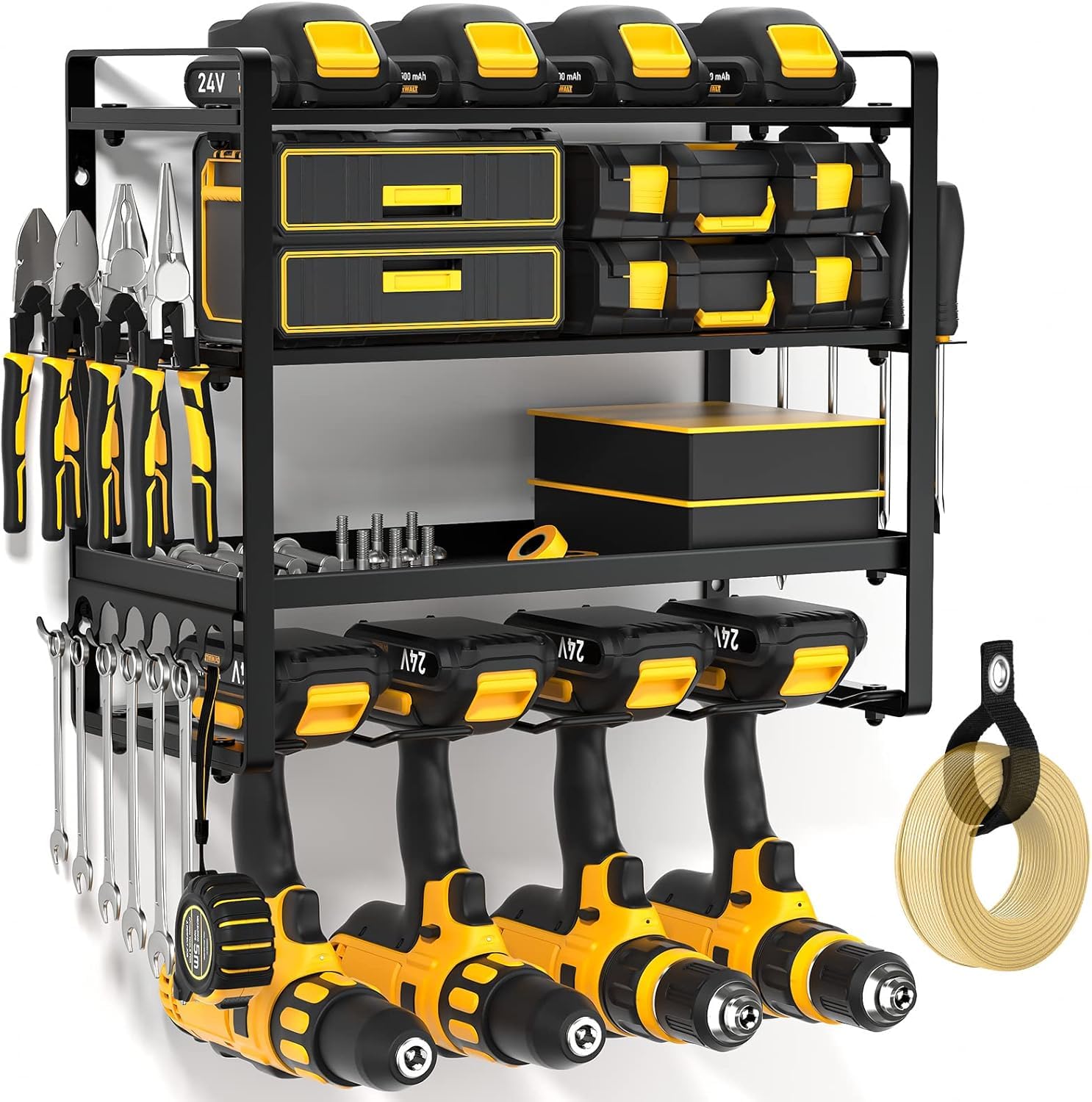 POKIPO Large Power Tool Organizer Wall Mount, Heavy Duty 4 Tier 12 ...