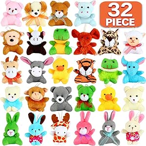 Amazon.com: 32 Pack Mini Animal Plush Toy Party Favors,Small Plush ...