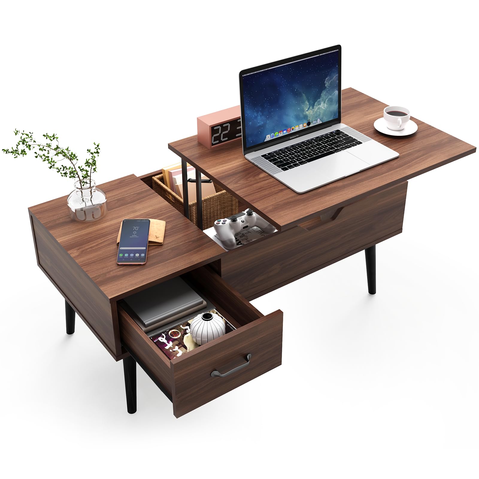 HAIOOU Lift Top Coffee Table with Storage, Mid Century Modern Coffee ...