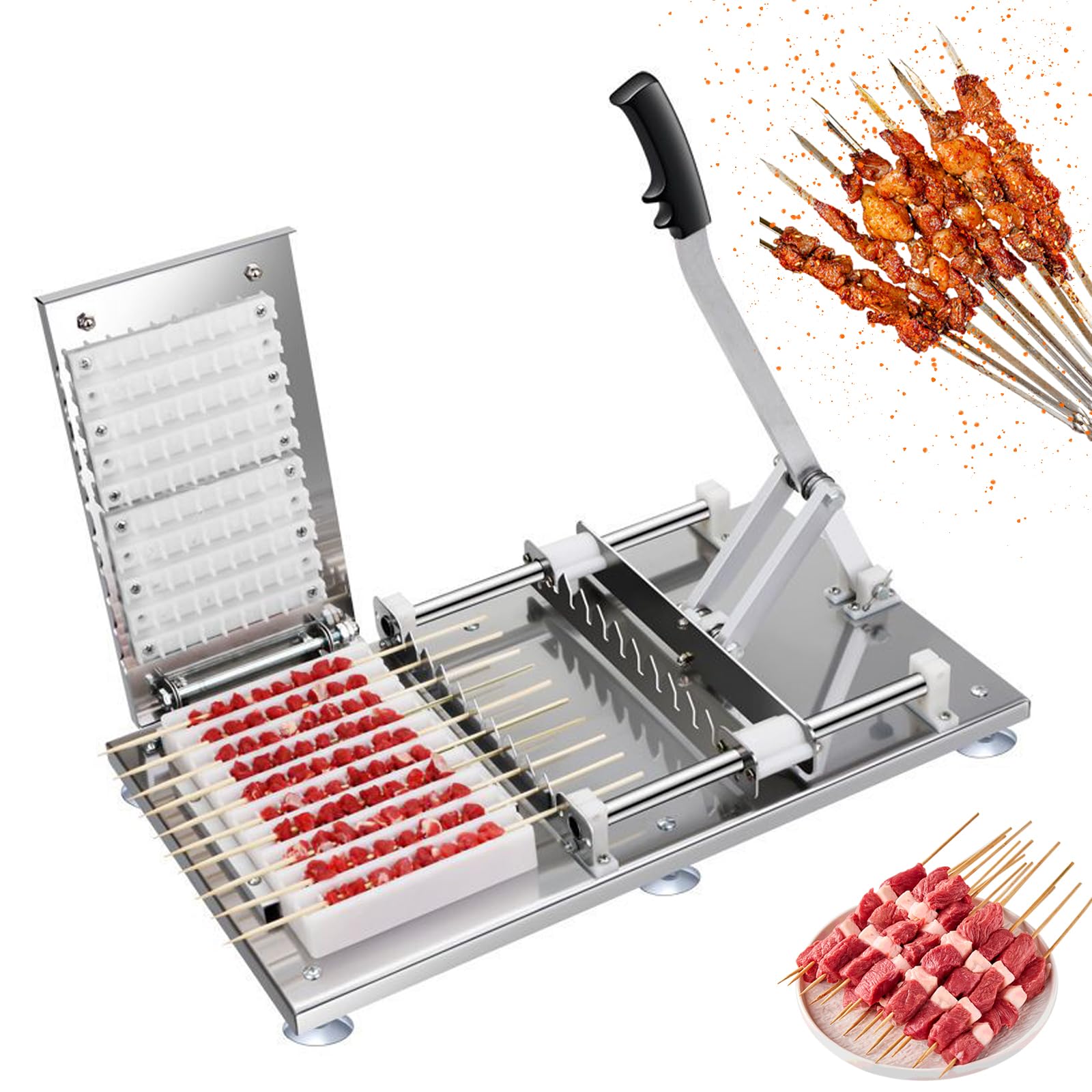 Manual Mutton Kebab Machine, Kebab Maker Press Mould, 10 Holes BBQ ...