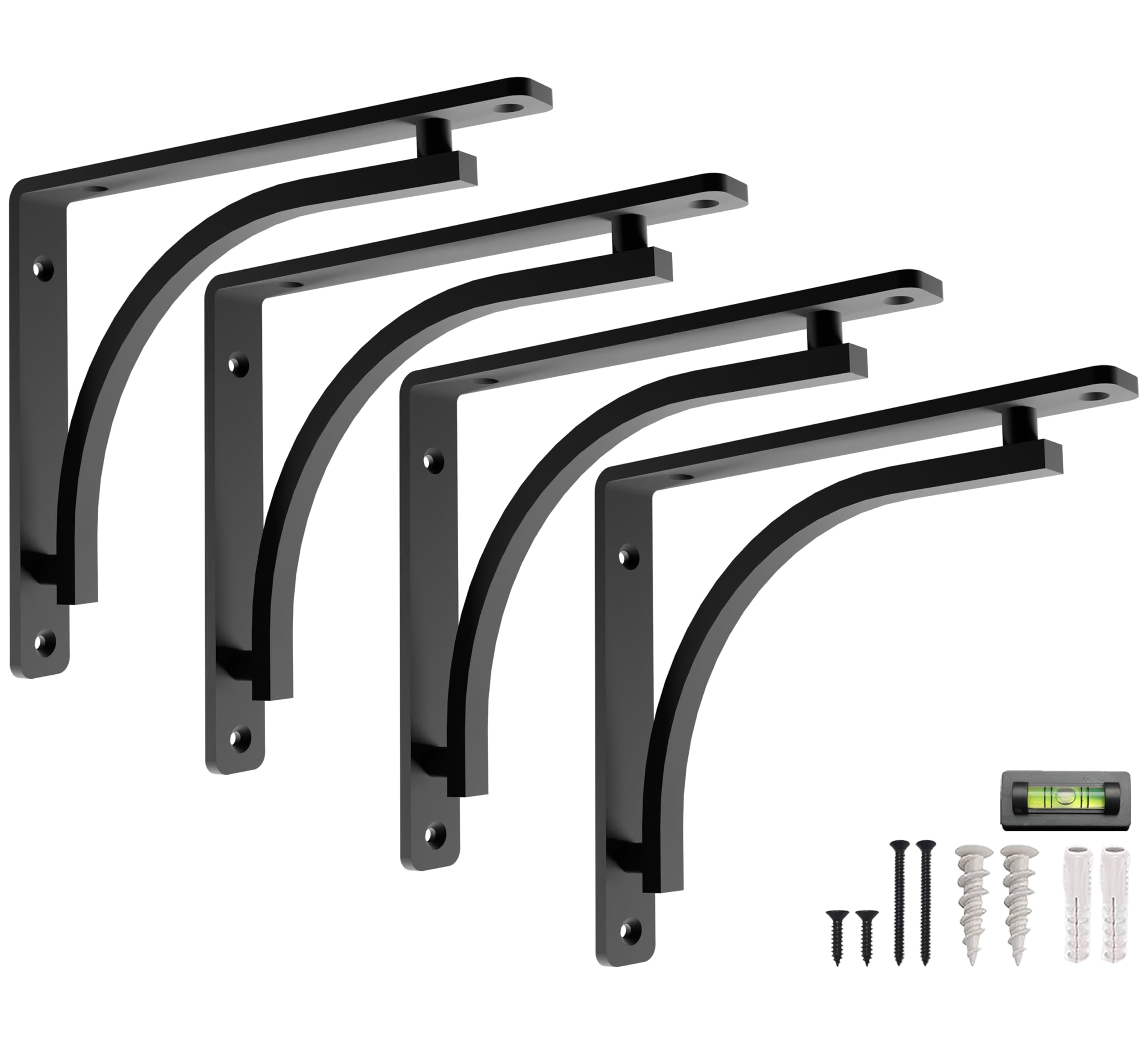 Classic Shelf Bracket Set by Balin Designs (Black) for 10 inch - 12 ...