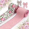 Amazon.com: Hying Spring Flowers Bows, 2.5"10 Yards Wired Edge Ribbons ...