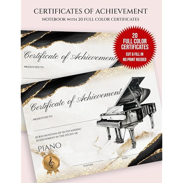 Piano Recital Award Certificates Buy Sheet Music & Piano RECITAL