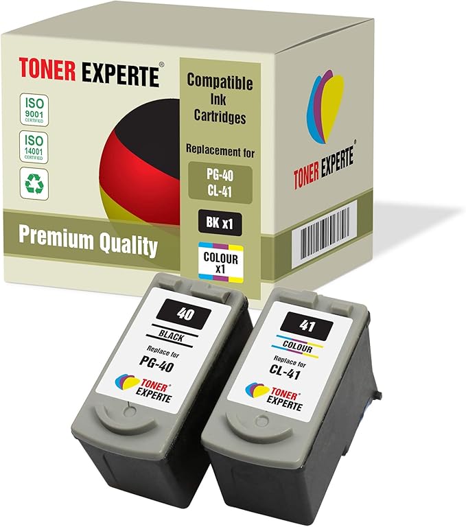 Set of 2 XL TONER EXPERTE® Compatible PG-40 CL-41 Premium Ink ...