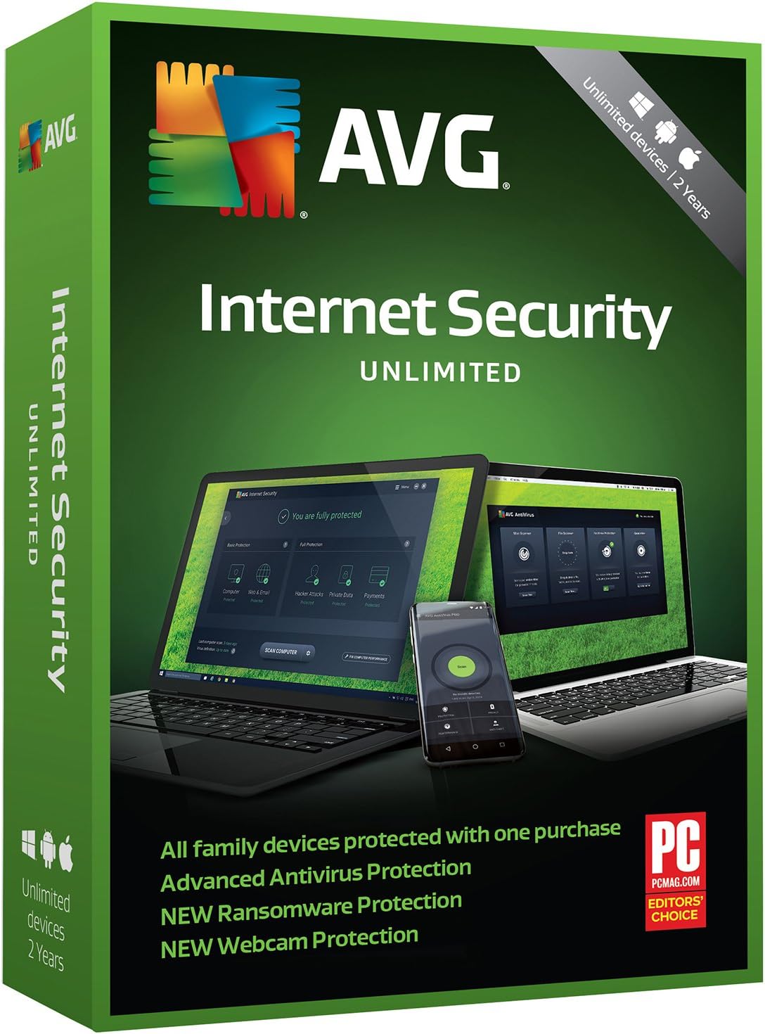 AVG Technologies AVG Internet Security 2018, Unlimited Devices, 2 Years ...