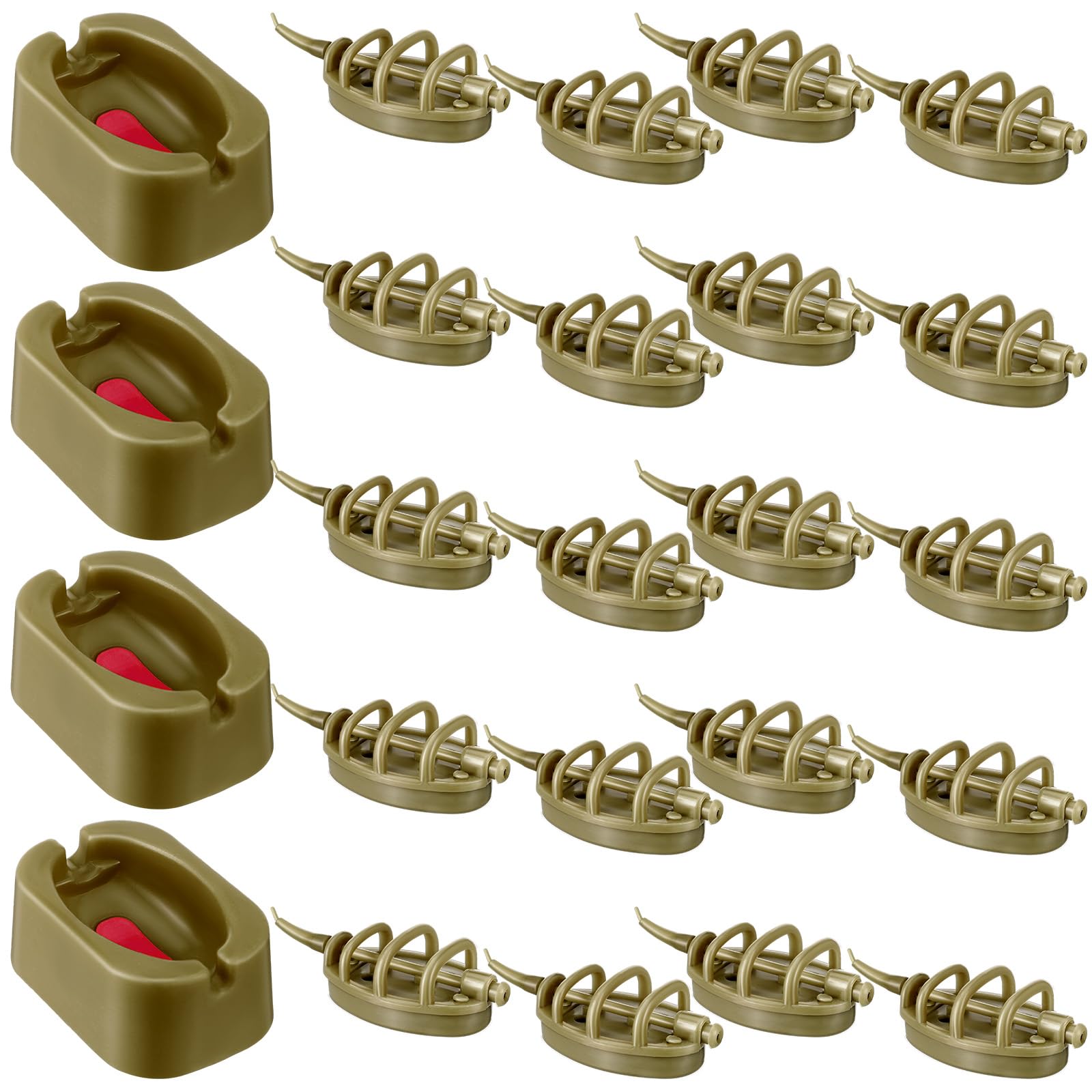 Blueweenly 16 Pcs Inline Method Feeder Set with 4 Release Moulds Carp ...