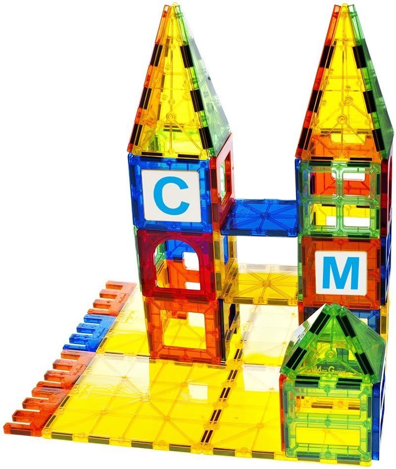 Mag-Genius Magnetic 182 Piece plus 13 Bonus Click Ins Building Mega Set ...