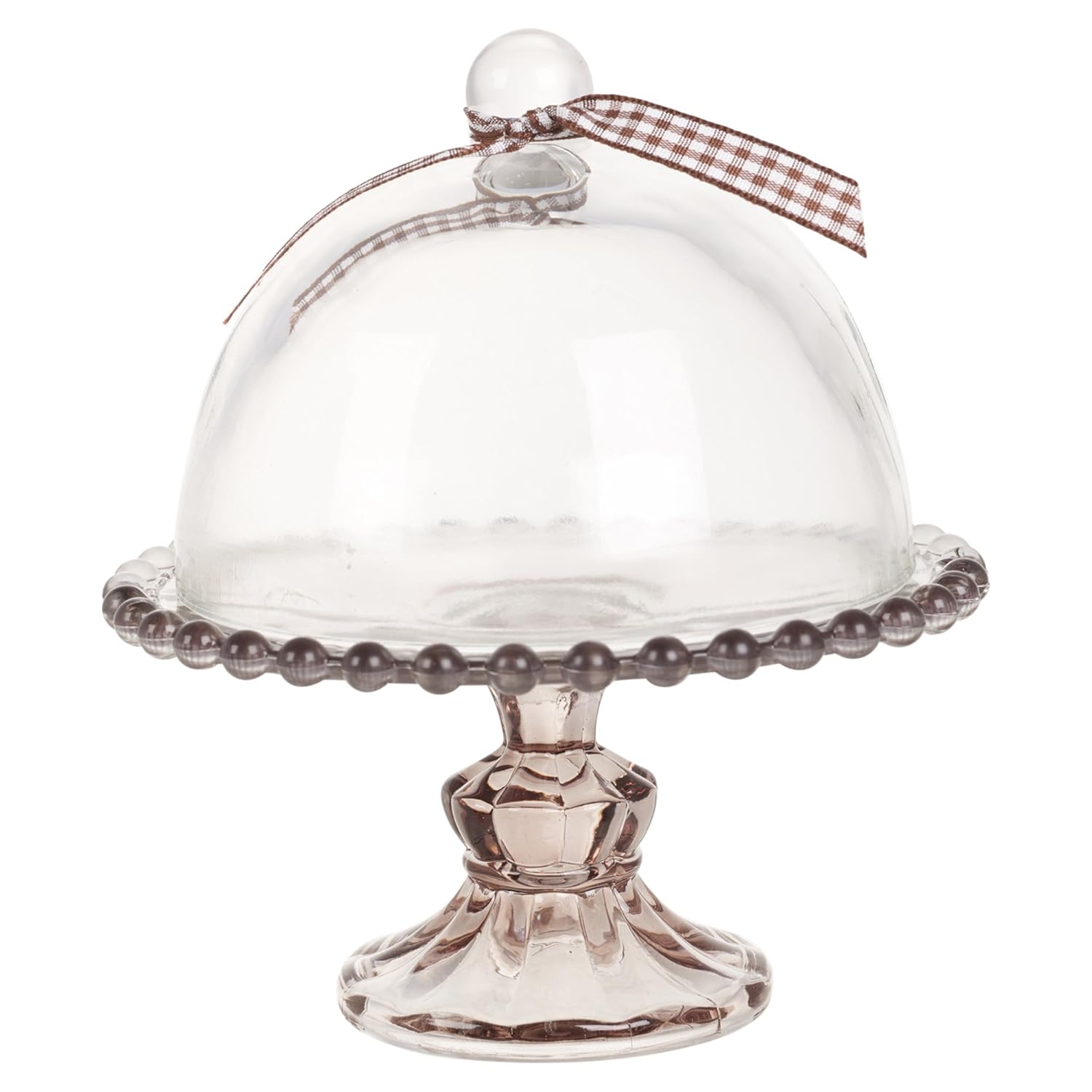 Mini Glass Cloche Cake Pedestal with Dome Cover (Smoky): Amazon.co.uk ...