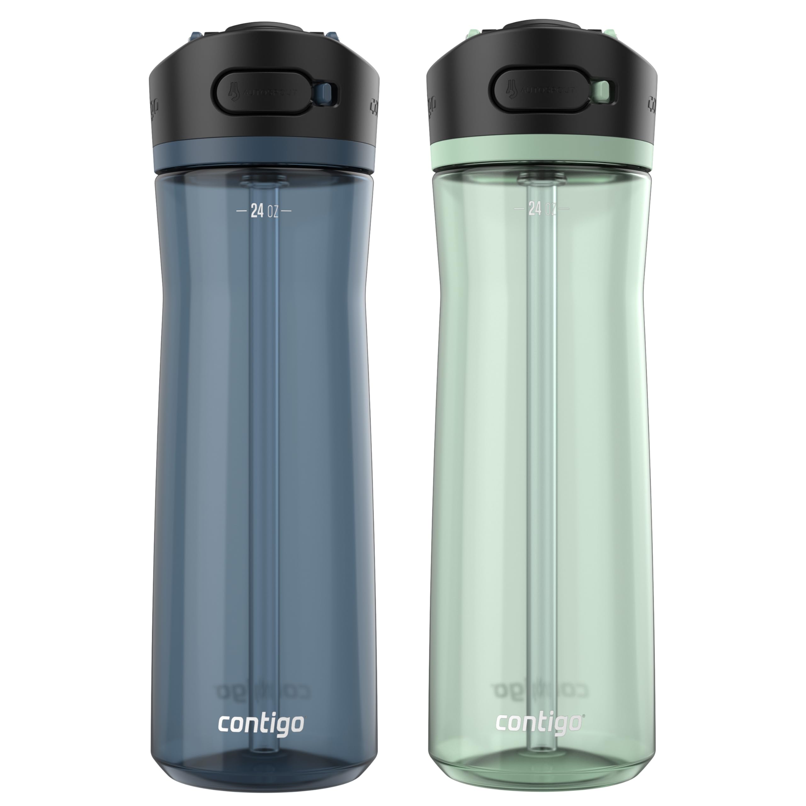 Contigo Ashland 2.0 AUTOSPOUT Water Bottle, 24 oz, 2-Pack, Blueberry ...