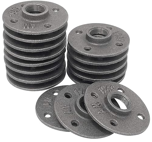 Brooklyn Pipe 20 Pack 1/2 Floor Flanges 4 Bolts 1/2 Inch Threaded Pipe ...