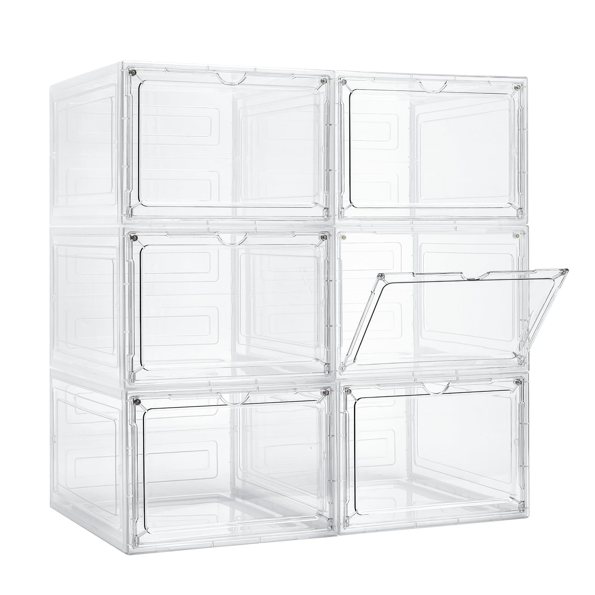 SANKEU Clear Storage Bins with Lids?6pcs×19.5 Qt Plastic Storage ...