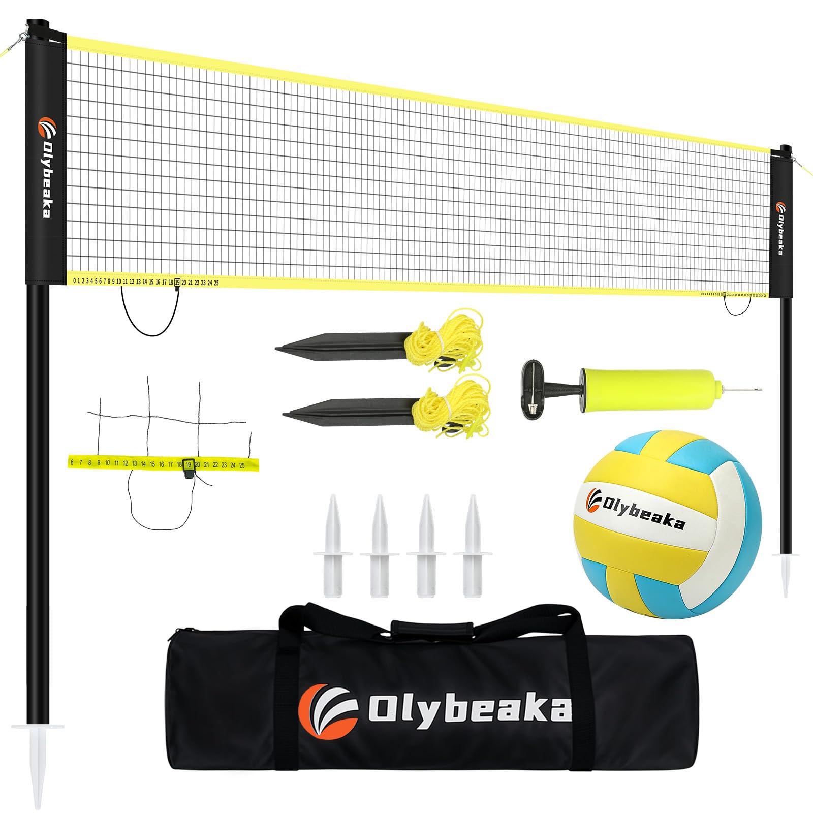 20FT Outdoor Volleyball Net Set System for Backyard Beach with Anti ...